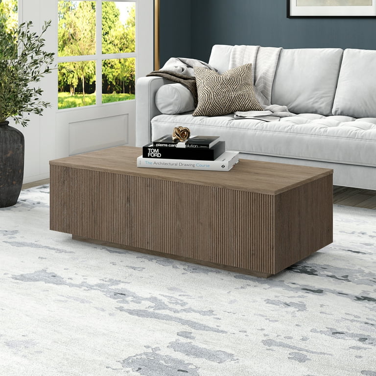 Reyes Coffee Table Antiqued Gray Oak