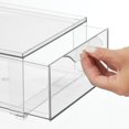 mDesign Plastic Stackable Kitchen Storage Organizer with Drawer - 4 ...
