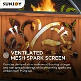 Sunjoy 26 Inch Fire Pit for Outside, Outdoor Wood Burning Firepit with ...