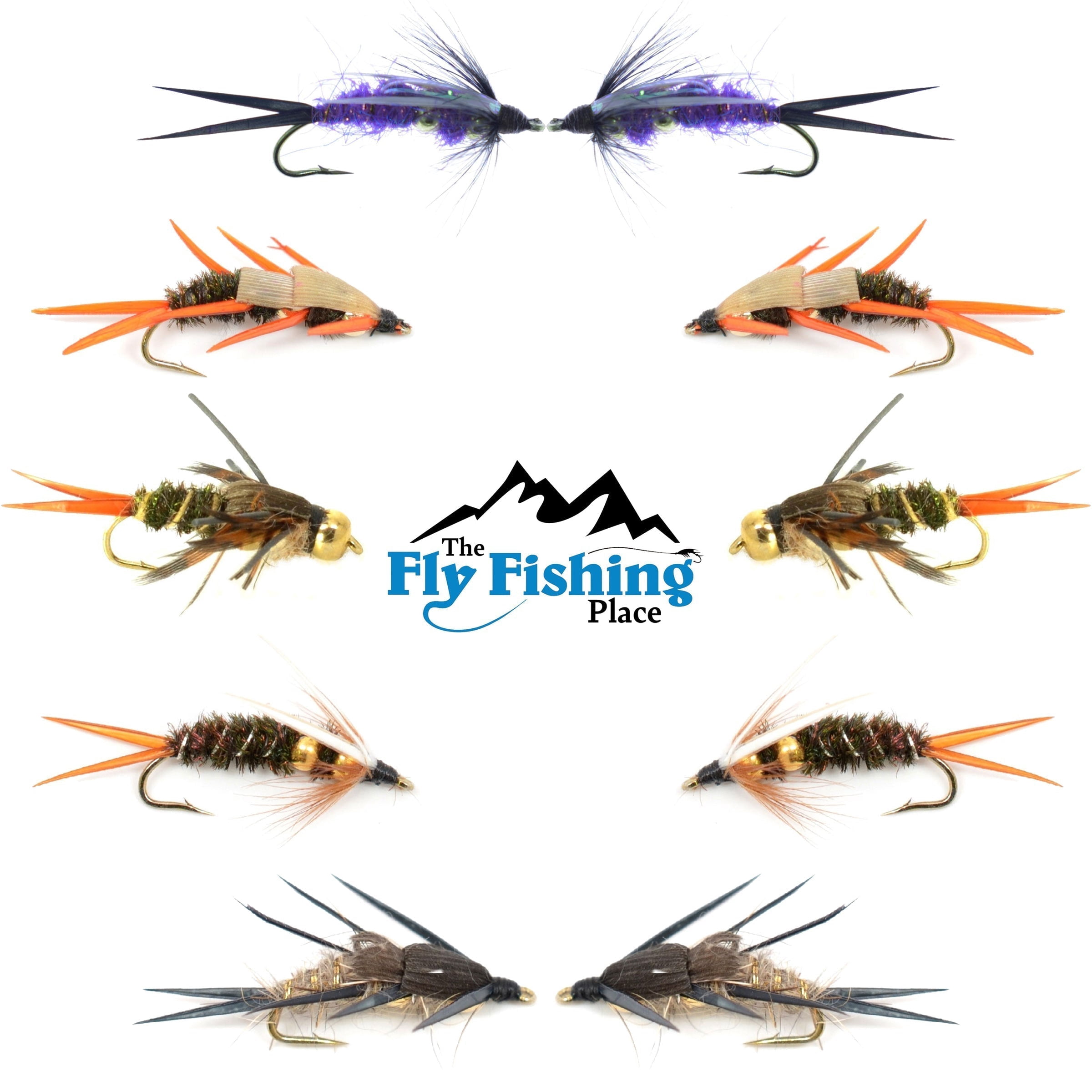 Basics Collection - Double Bead Head Nymph Assortment - 10 Wet Flies ...