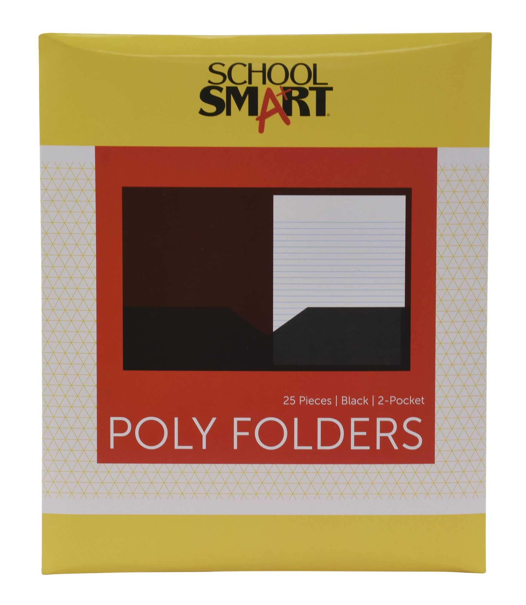 School Smart 2-Pocket Poly Folders, Black, Pack of 25 - Walmart.com
