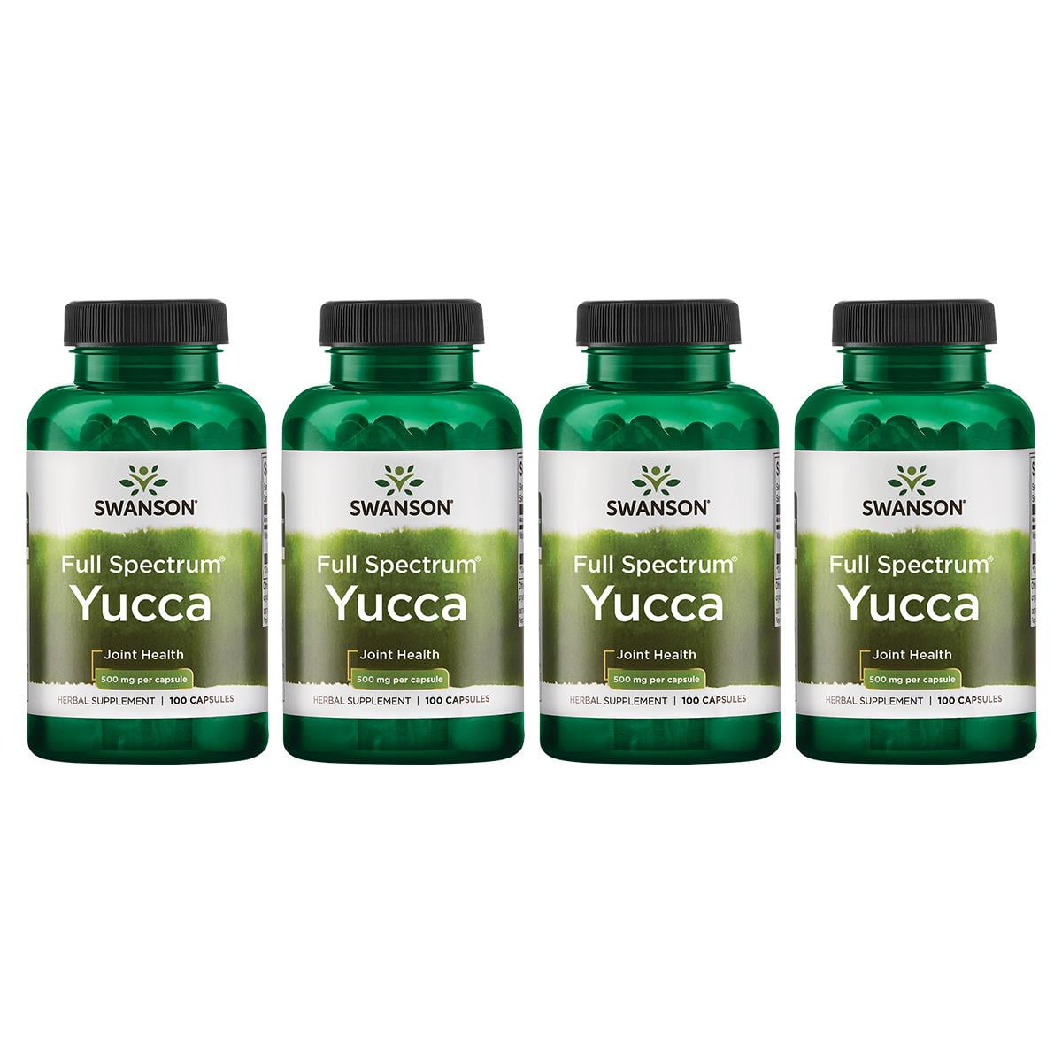 Swanson Full Spectrum Yucca 500 mg 100 Caps 4 Pack - Walmart.com
