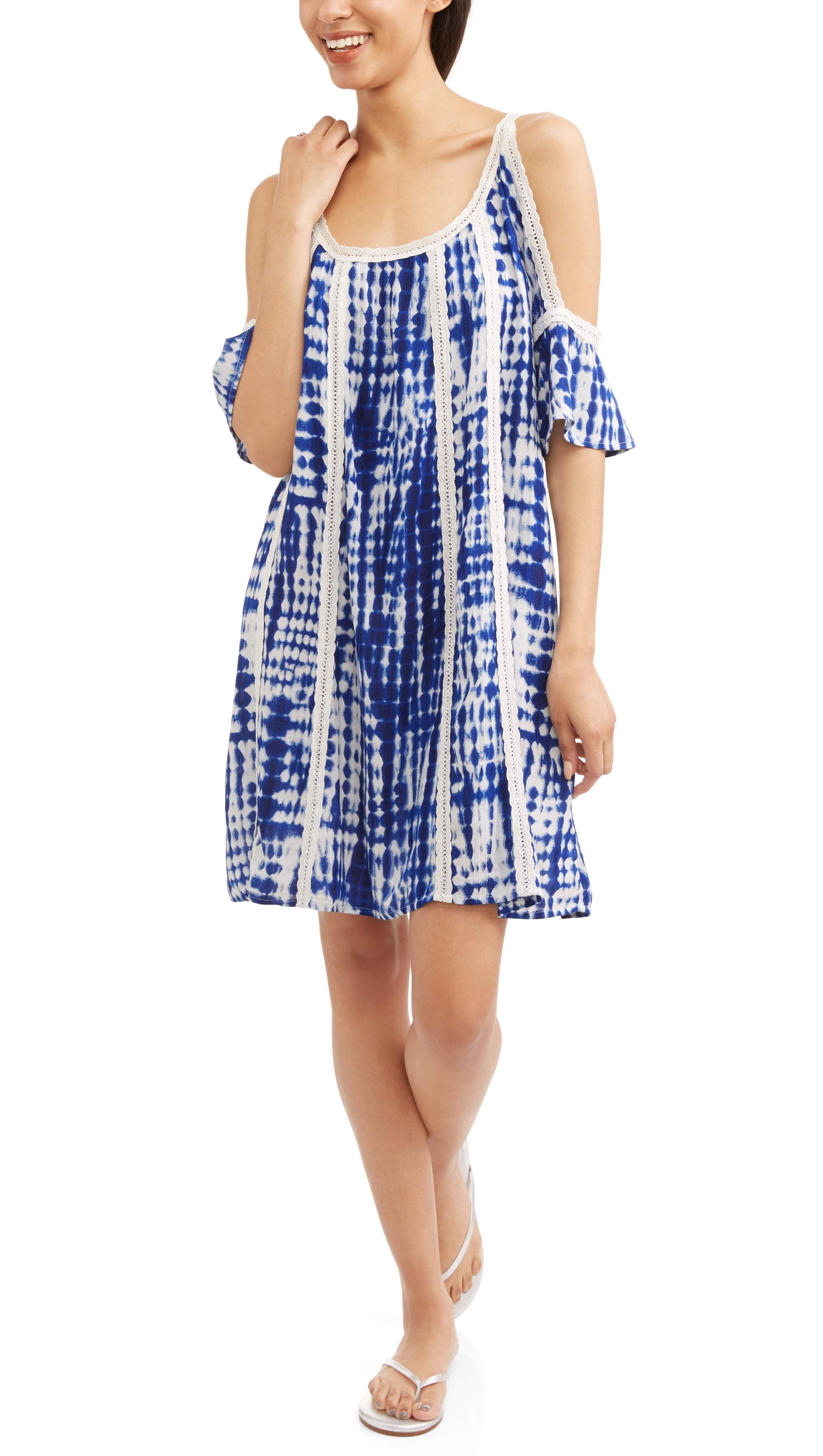 Concepts Women's Cold Shoulder Dress with Crochet - Walmart.com