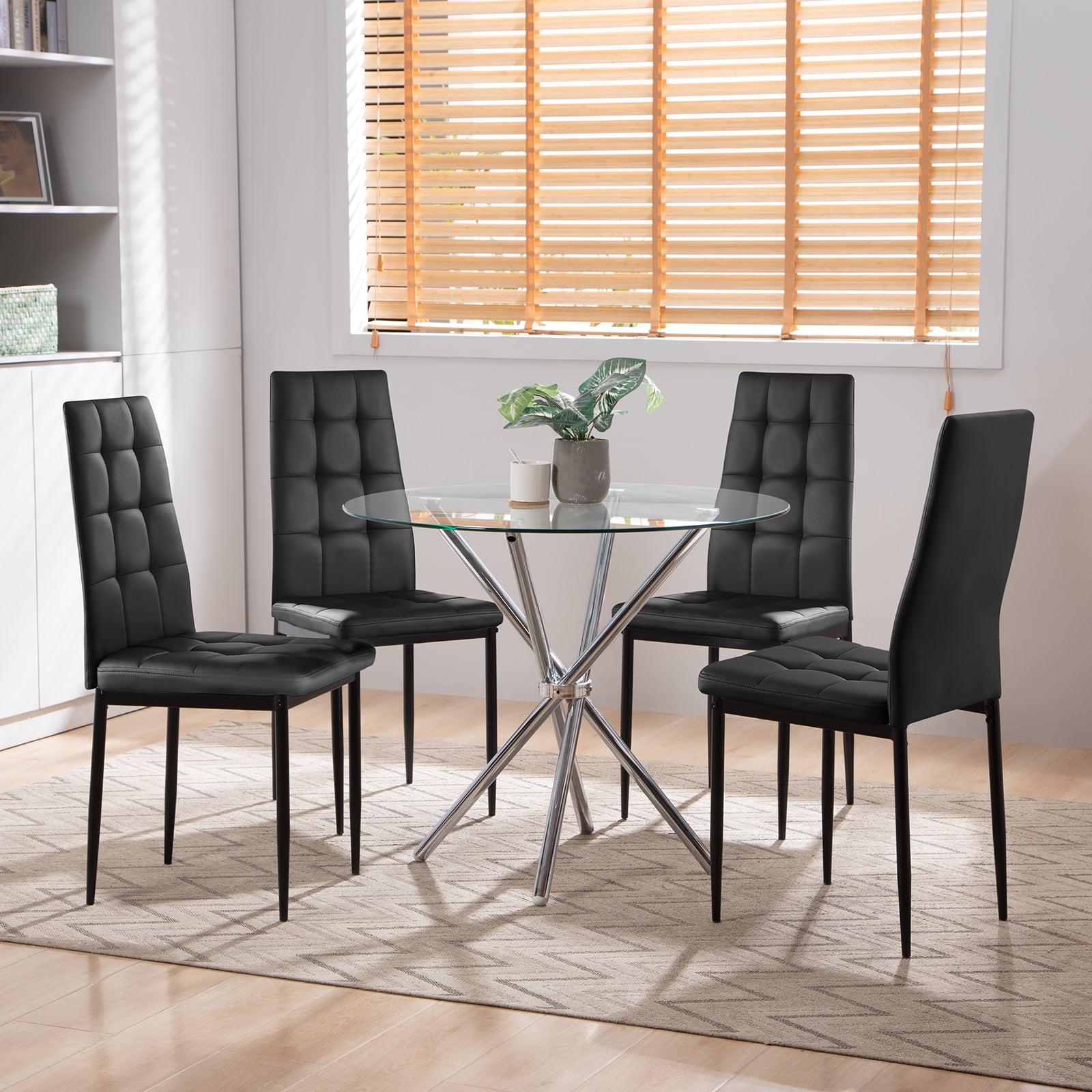 Omni House 5 Piece Round Dining Table Set, Modern Dining Room Table Set ...