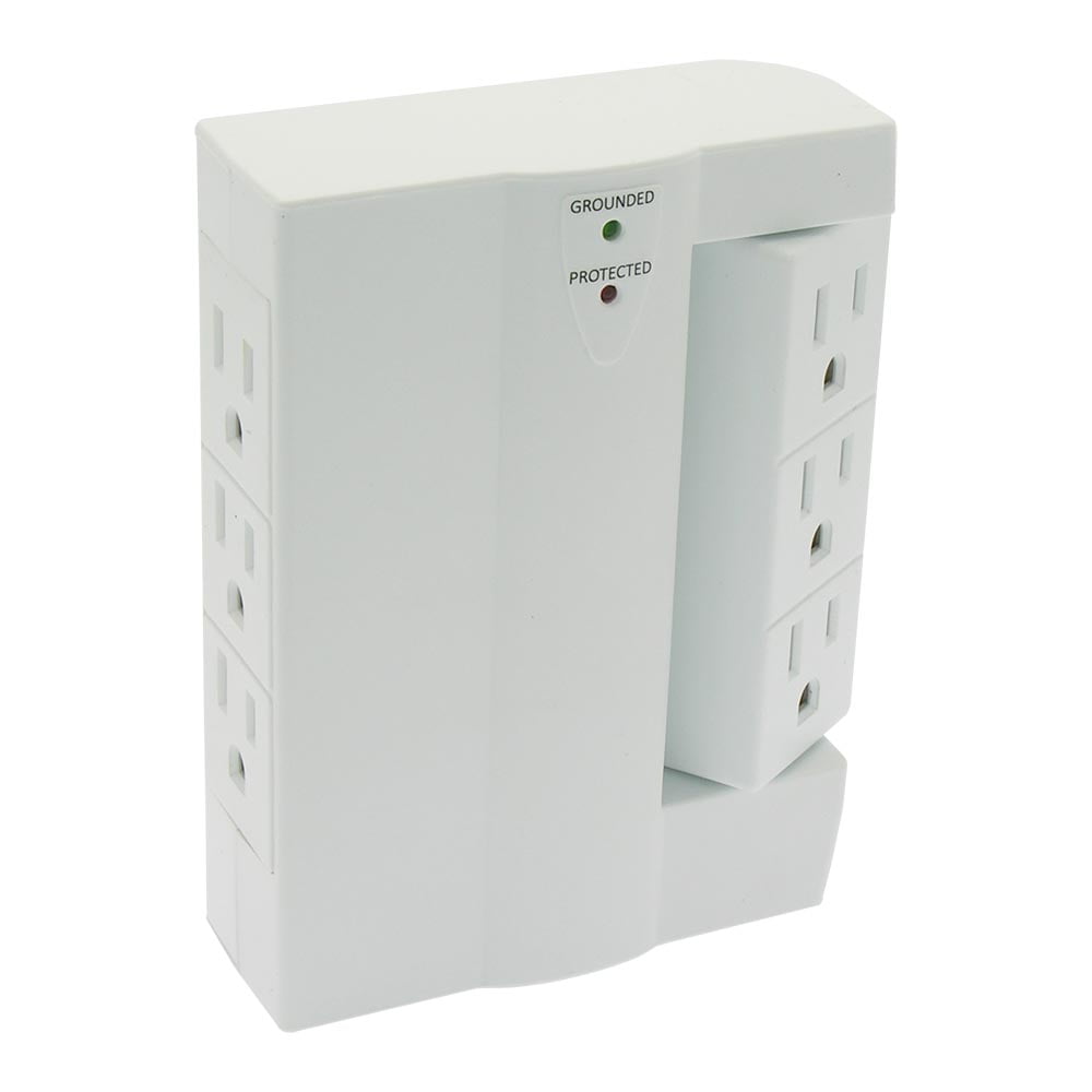 ACCL 6 Outlet Swivel 3Prong Wall Tap Adapter 300J Surge Protector, 4 ...