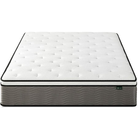 Zinus 12" Performance Plus/Extra Firm Spring Queen Mattress in White ...
