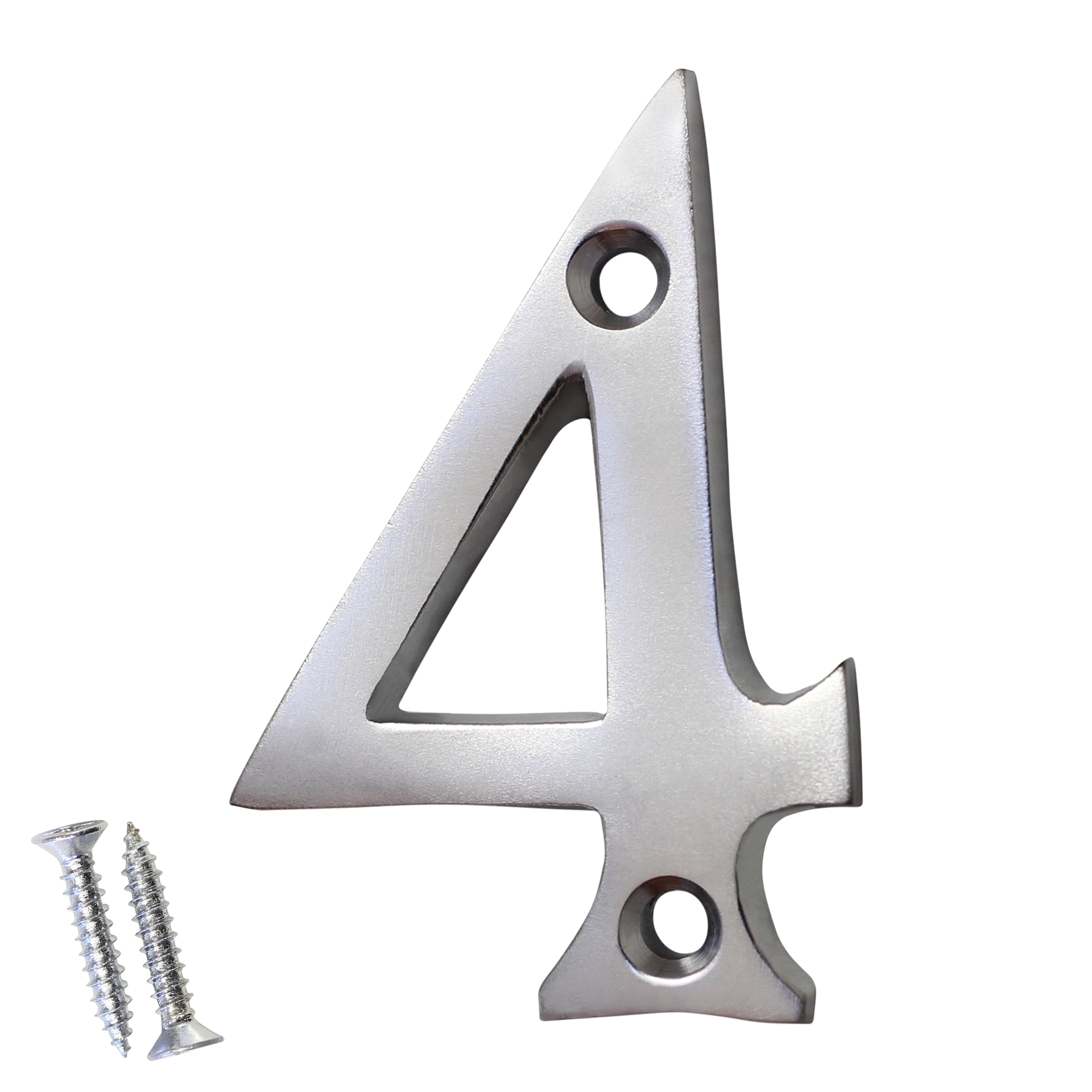 RCH Hardware NO-BR235-50 Brass House Number, 2 Inch, Satin Chrome ...