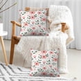 Simple pink flower green leaf four seasons pillow cover bedding for ...