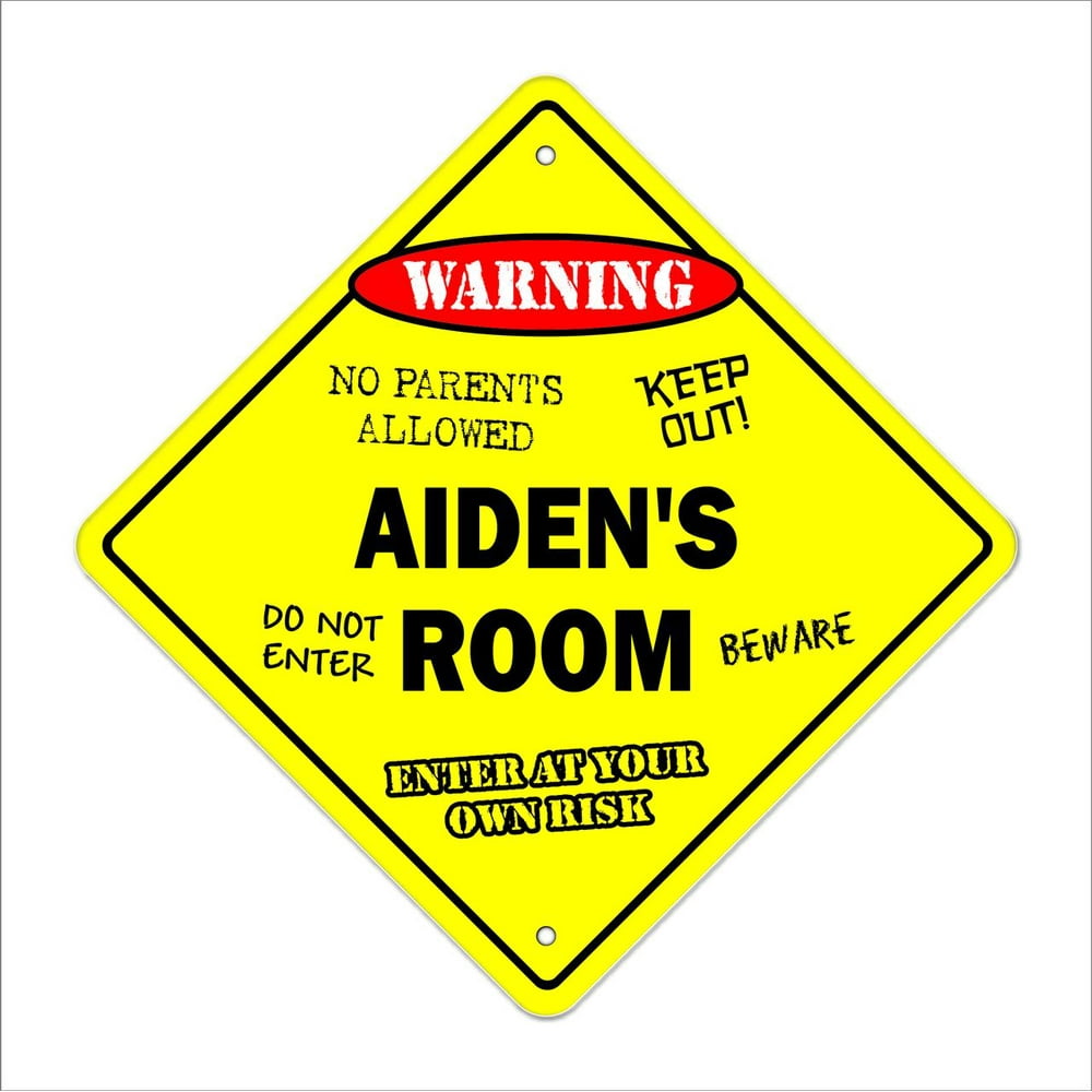 Aiden's Room Sign Crossing Zone Xing | Indoor/Outdoor | 14" Tall kids ...