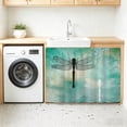 Abstract Art Cabinet Curtains 28" W x 35" L Black White Dragonfly Wings ...