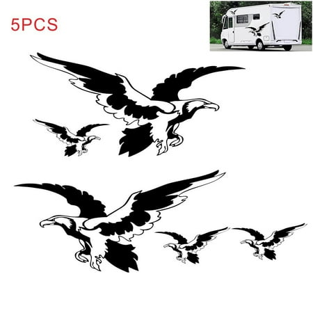 Car Auto Body Sticker 5PCS Self-Adhesive Side Truck Graphics Eagle ...