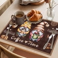 Coffee Time Cotton Linen Placemats Set of 6, Gnome Desserts Dwarfs Bean ...