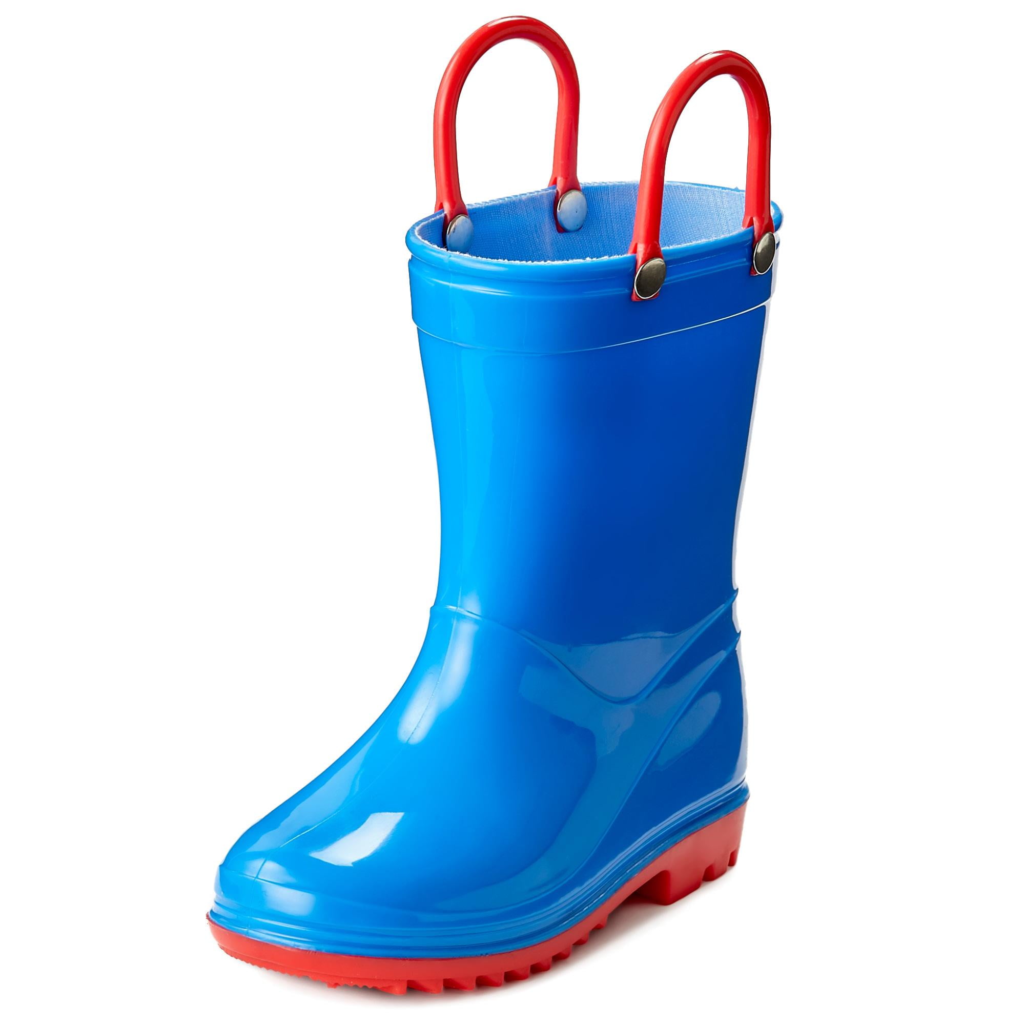 Puddle Play Toddler and Kids Waterproof Rain Boots with Easy-On Handles ...