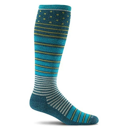 Sockwell Women's Twister Graduated Compression Socks, Teal, Medium ...