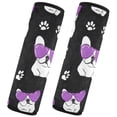Bulldog Footprints Pattern Car Seat Belt Covers 2 Pack Soft Flannel ...
