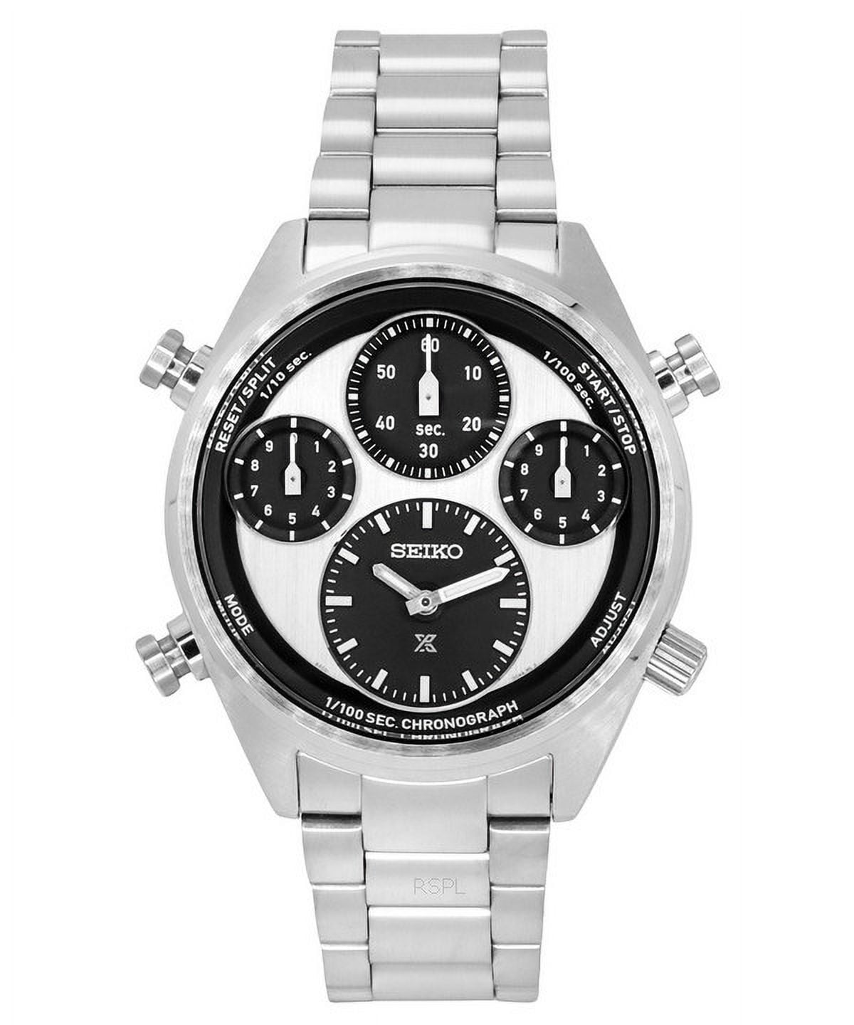 Seiko Prospex Speedtimer Panda Chronograph Stainless Steel White Dial Solar SFJ001P1 100M Men's ...