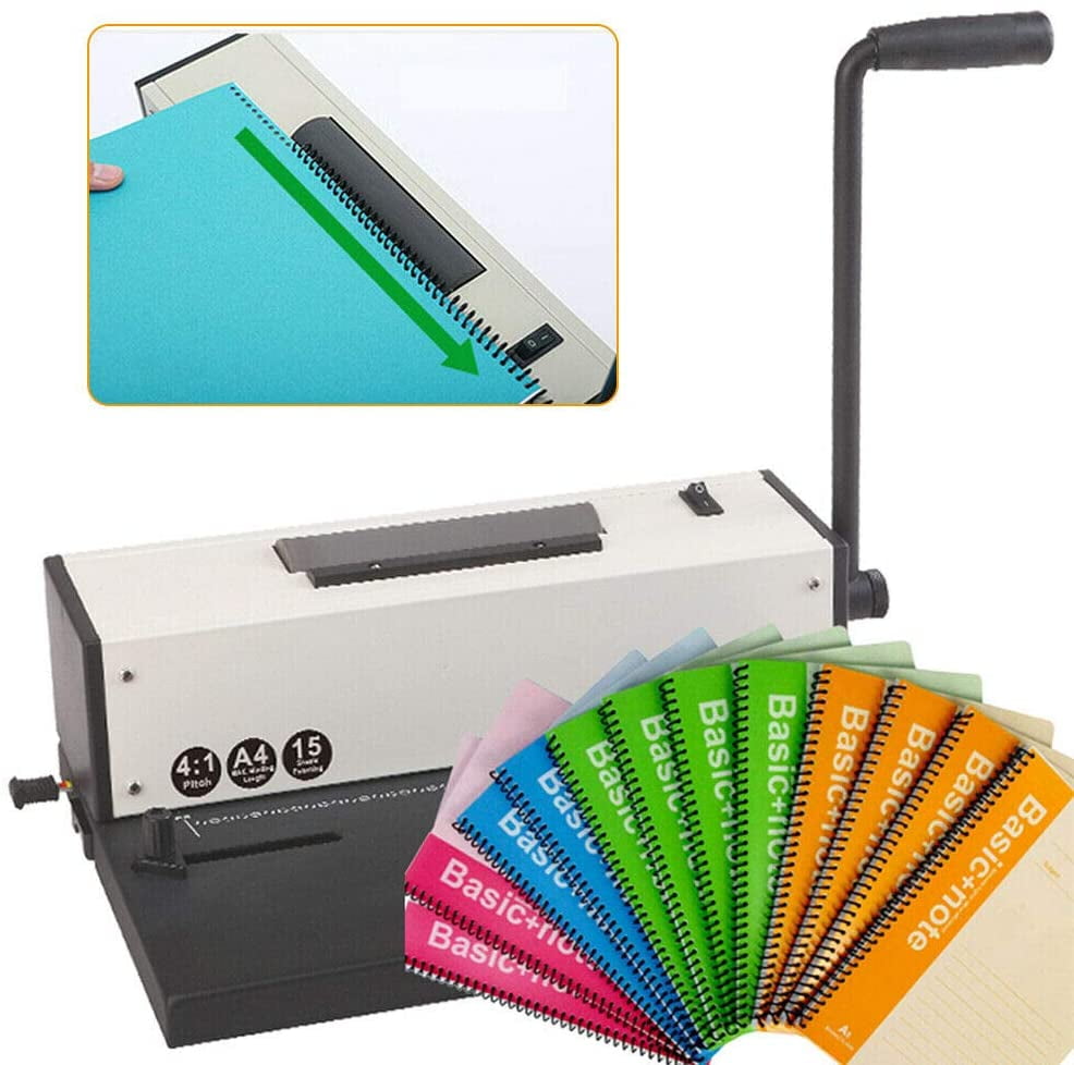 Buy Coil Spiral Binding Machine Spiral Coil Binder 46 Holes Single Coil Binding Machine Metal ...