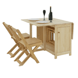 Solid Wood Tuck Away Dining Table and 4 Chairs Set - Perfect for Kids ...