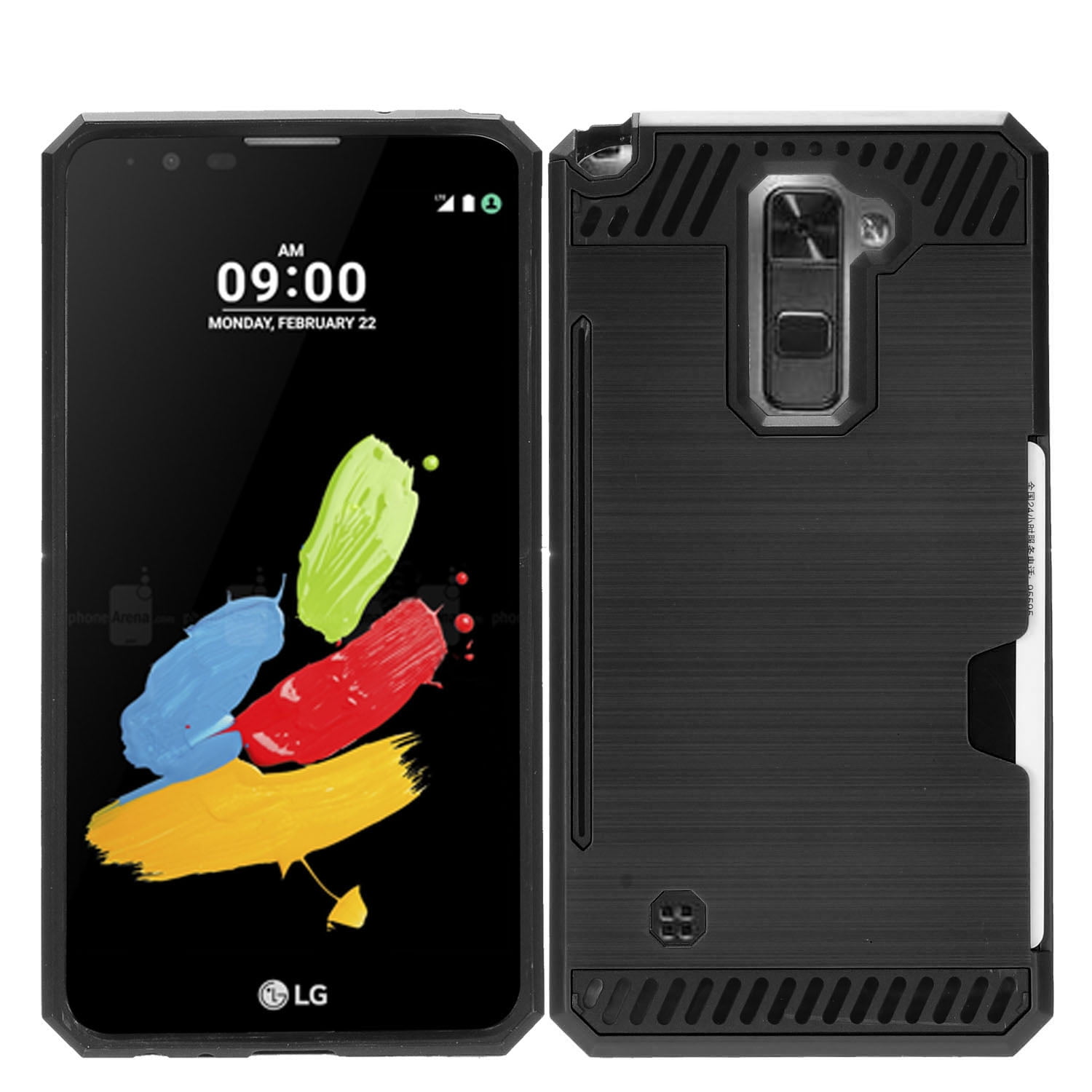 LG Stylo 2 Case, Zizo METALLIC HYBRID Cover with Credit Card Slot, Thin ...