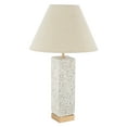 SAFAVIEH Jannise 21 in. Glam Natural Concrete Table Lamp with Off-white ...