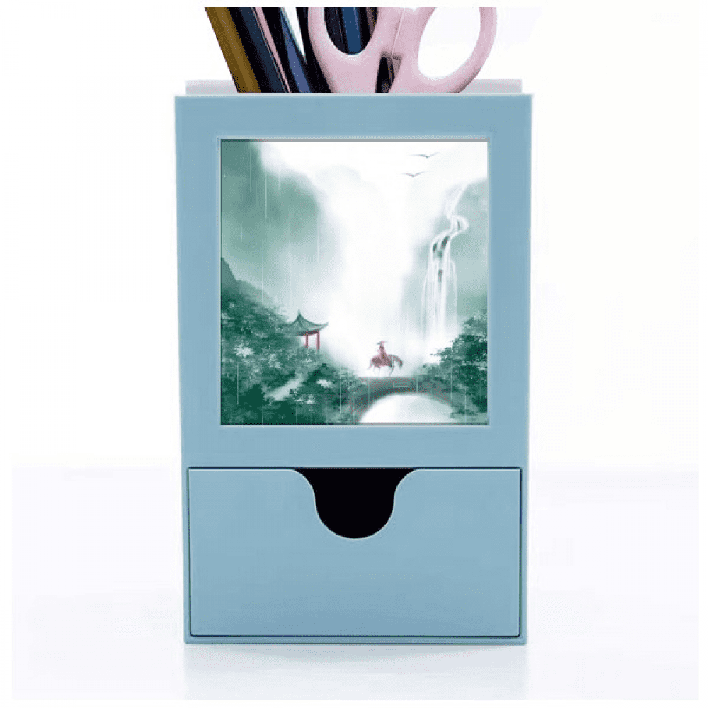 Mountain Rain Mo Chinese Watercolor Desk Supplies Organizer Pen Holder ...