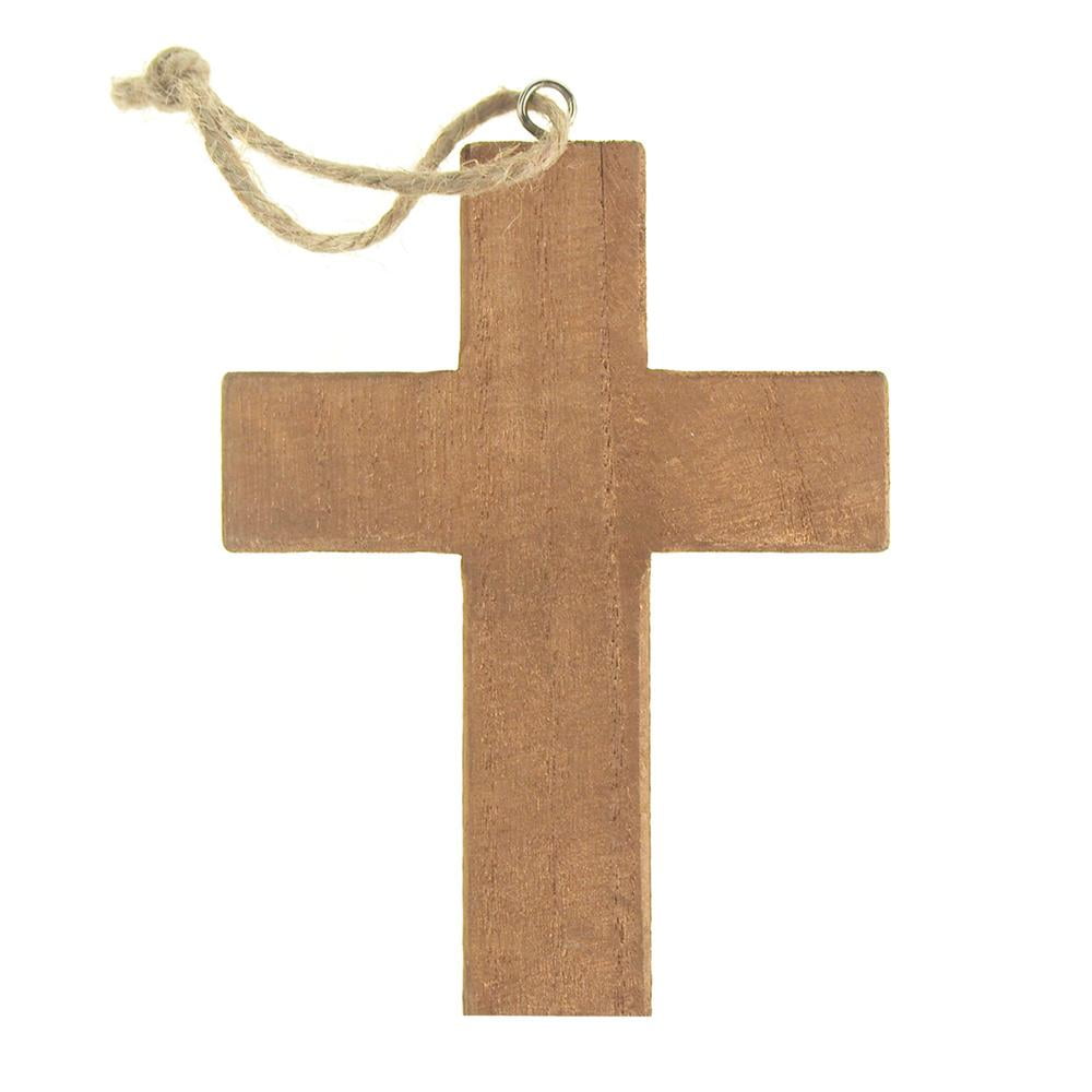 Hanging Wooden Cross Christmas Tree Ornament, Natural, 5-Inch - Walmart.com
