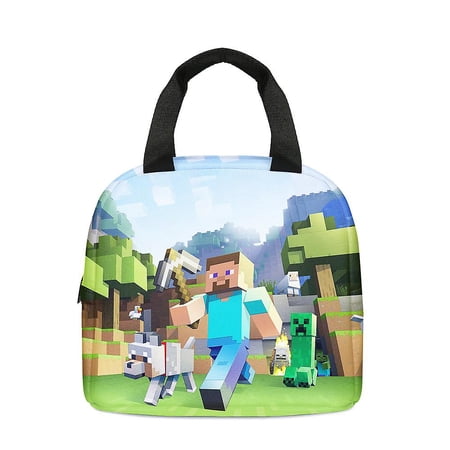 Minecraft Cartoon Lunch Box For Boys, Girls, Portable Insulated Lunch ...