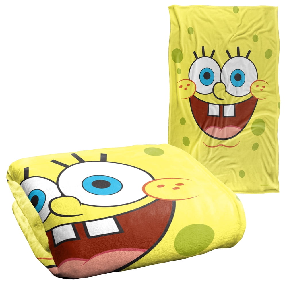Spongebob Blanket, 36"x58" Spongebob Goofy Smile Face Silky Touch Super ...
