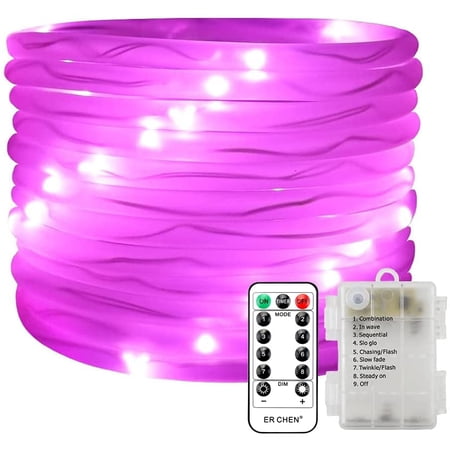 Remote&Timer y Powered Rope Lights,ER CHEN 16.5FT 50 Warterproof Indoor ...