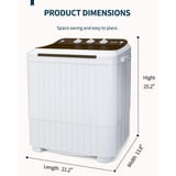 KUPPET Portable Washing Machine, 17lbs Compact Twin Tub Wash&Spin Combo ...