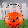 BIZHUA Large Halloween Pumpkin Candy Bucket, Plastic Treat Pail for ...