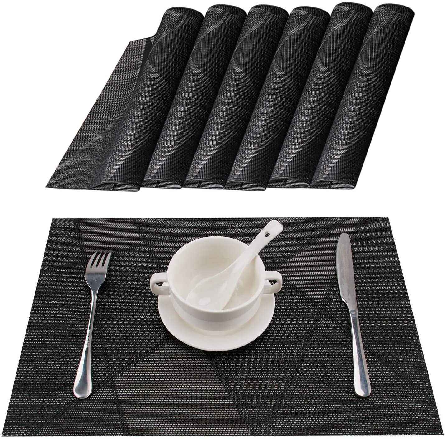 Mantel individual - 6 manteles individuales de PVC, antideslizante ...