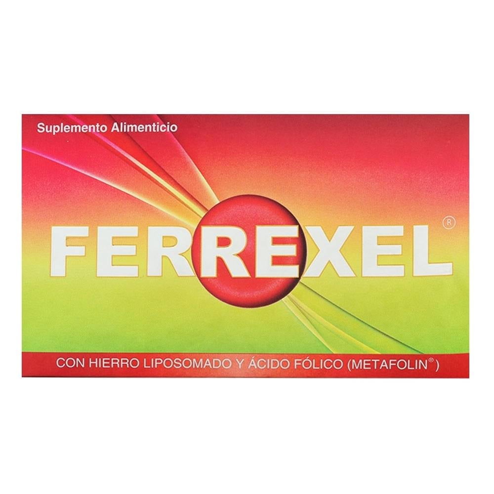 Suplemento alimenticio Ferrexel con hierro y ácido fólico 60 cápsulas ...
