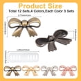 12Pcs 4 Colors Bowknot Alloy Decorative Buckles with Iron Shim for Bag ...