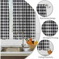 Buffalo Plaid Kitchen Curtains Black Grey Gingham Checkered Pattern ...