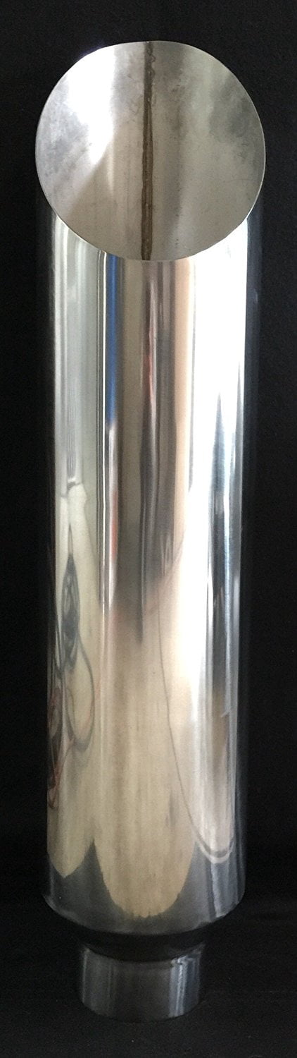 5" Inlet x 8" Oulet x 36" Tall Polished Stainless Miter Cut Diesel ...