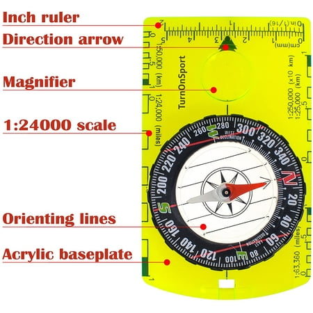 Orienteering Compass - Hiking Backpacking Compass - Advanced Scout ...