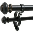 Decopolitan 1" Antique Bronze Urn Double Curtain Rod, Bronze - Walmart.com