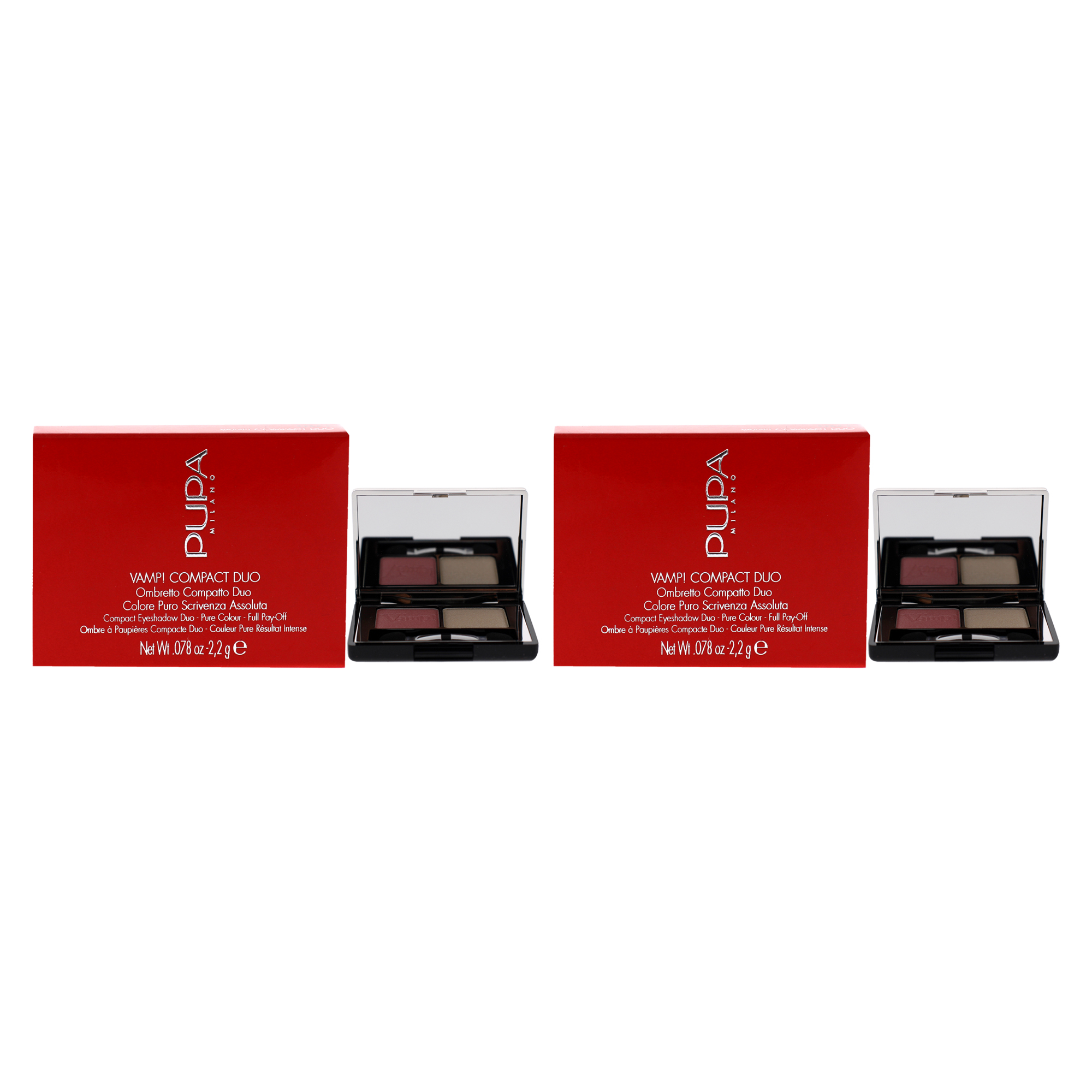 Pupa Milano Vamp! Compact Duo Eyeshadow - 001 Rose Perlage - Pack of 2 ...