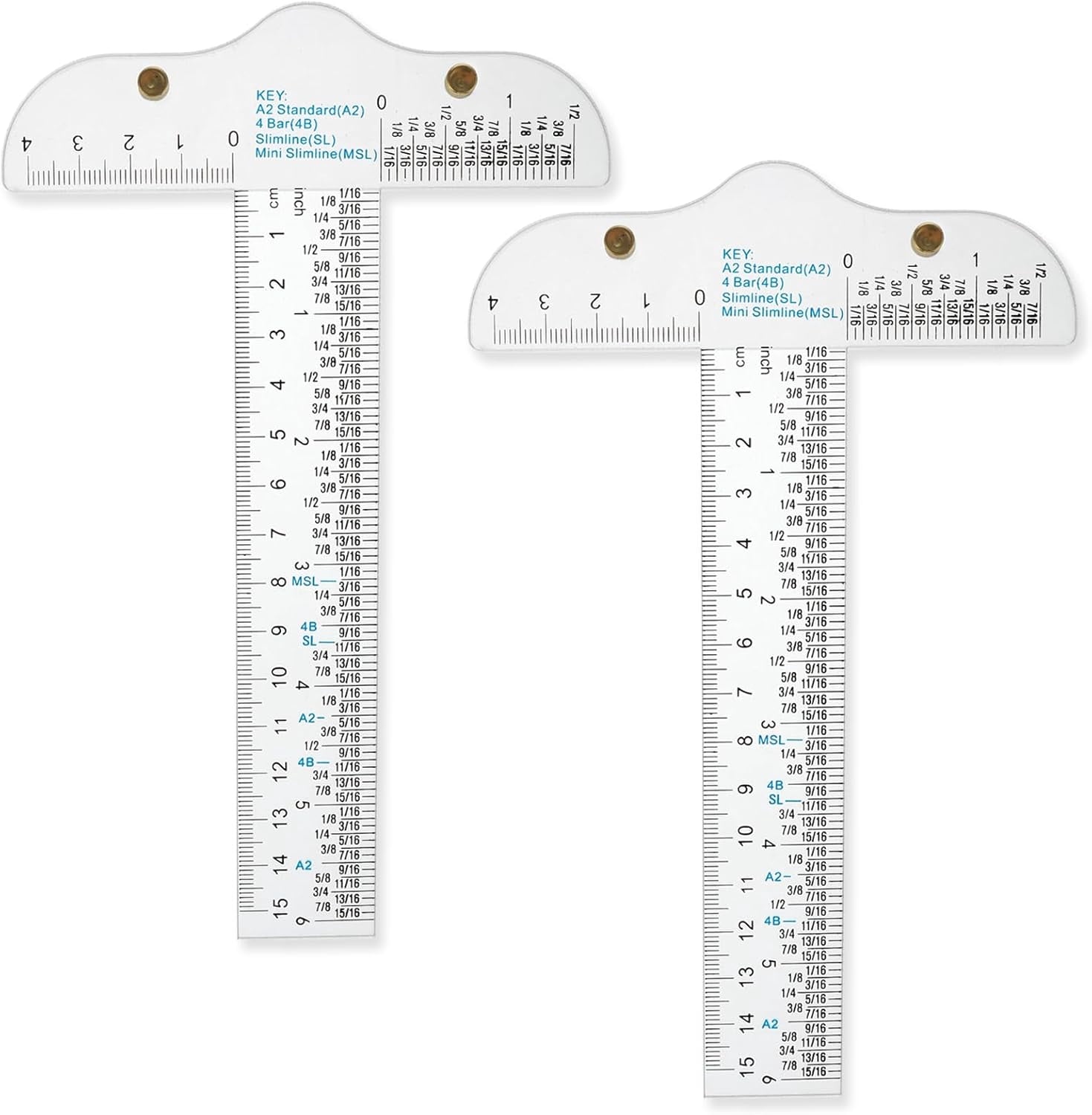 2 Pieces T-Square Rulers, 6 inch/15 cm T-Shape Acrylic Transparent ...
