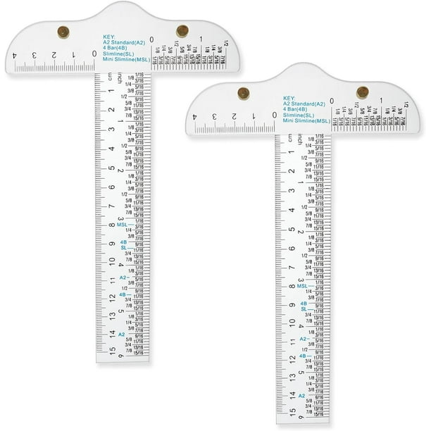 2 Pieces T-Square Rulers, 6 inch/15 cm T-Shape Acrylic Transparent ...