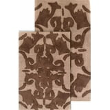 Chesapeake Iron Gate 2pc Linen & Chocolate Scroll Bath Rug Set (20"x32 ...