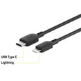 Onn. 3 feet Lightning to USB-C Charging and Data Cable for iPhone iPad ...