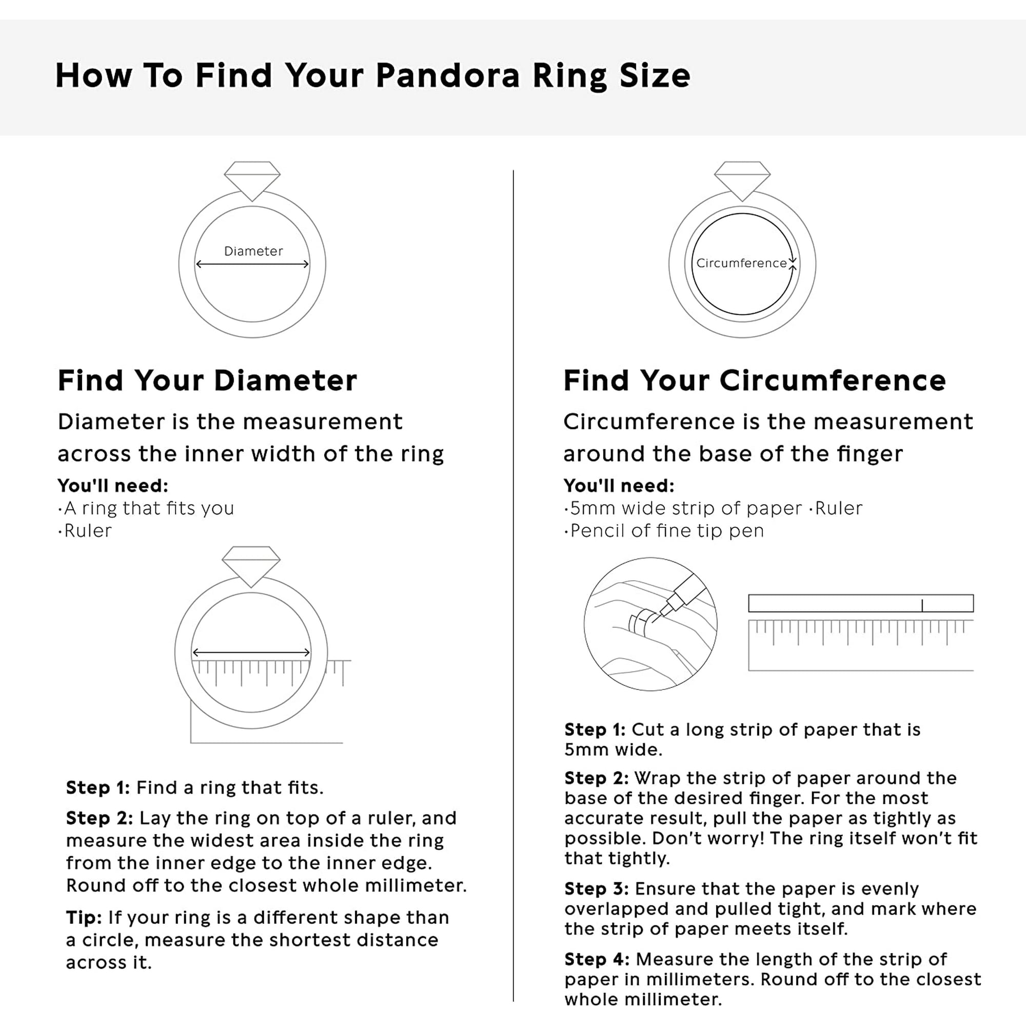 Pandora ring size 52 conversion store