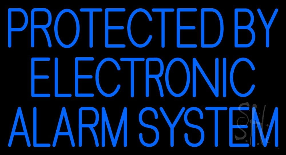Protected By Electronic Alarm LED Neon Sign 13 x 24 - inches, Clear ...