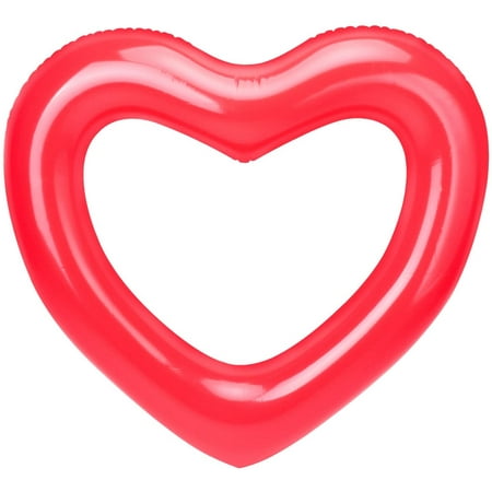 Inflatable Swim Rings, 47.3" x 39.4" Heart Shaped Swimming Pool Float ...