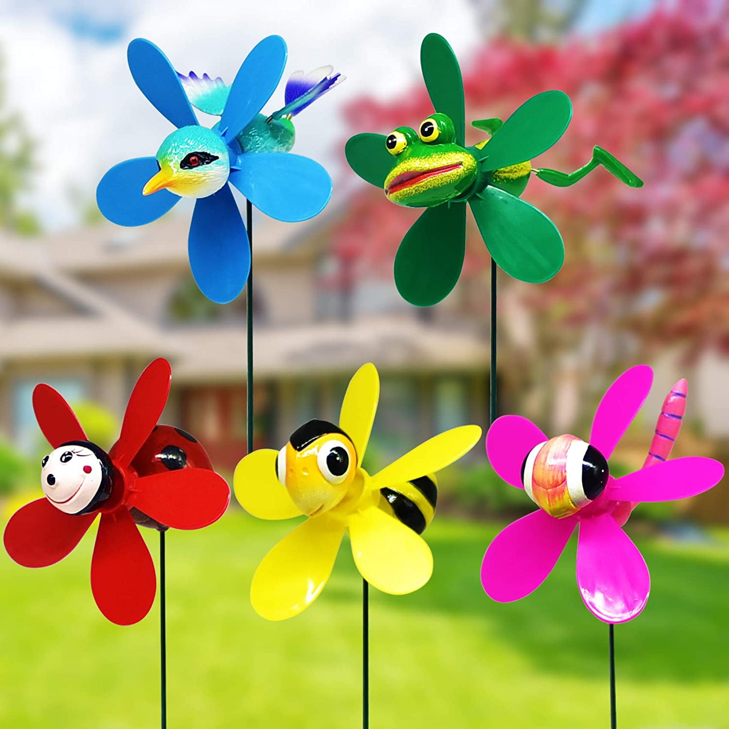 Bmatwk Garden Pinwheels Whirligigs Wind Spinner Windmill Toys For Kids bmatwk-garden-pinwheels-whirligigs-wind-spinner-windmill-toys-for-kids
