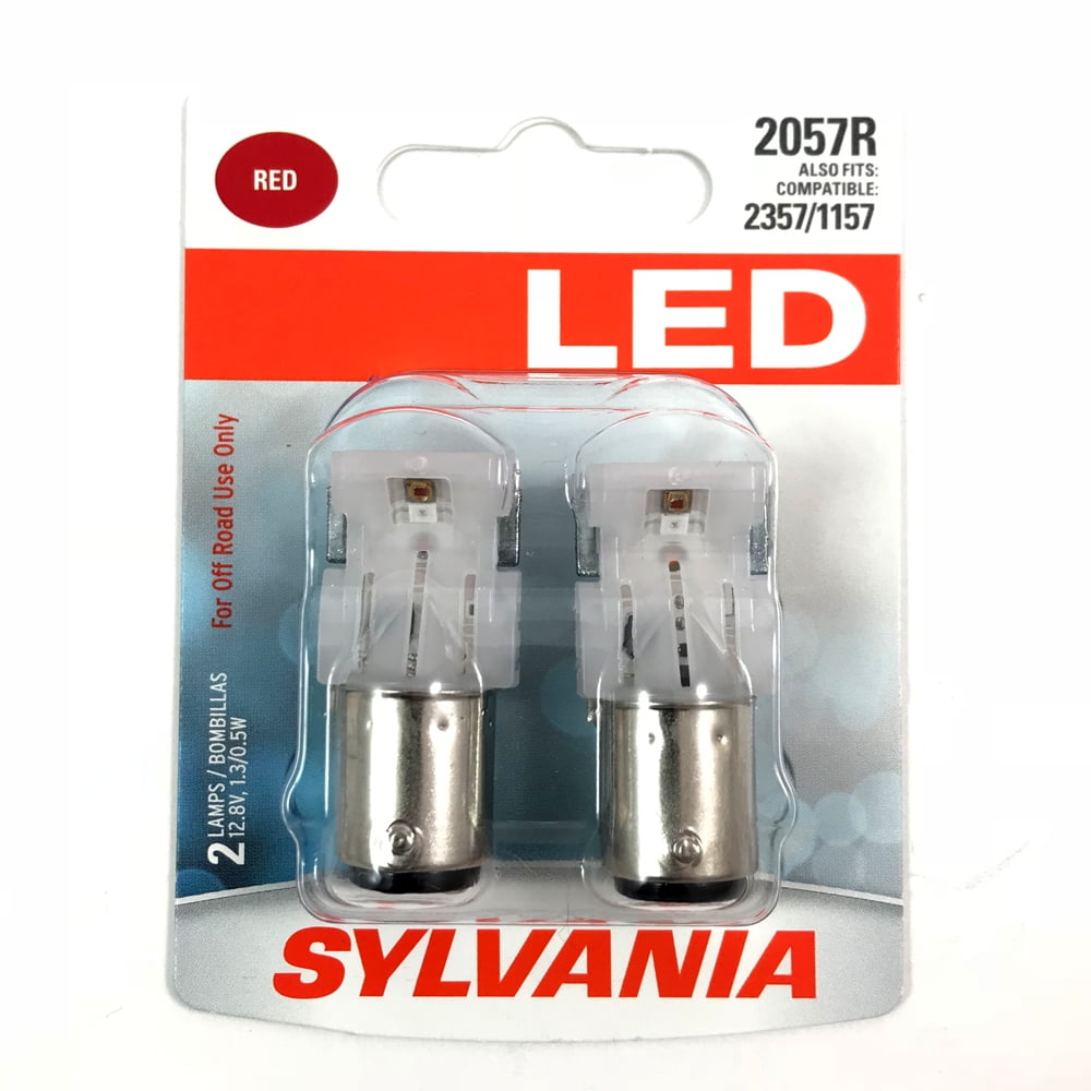 2-PK SYLVANIA 2057R Red LED Automotive Bulb - Walmart.com