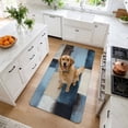 Abstract Color Stitching Washable Runner Rug 3X7 ft Blue Brown Graffiti ...