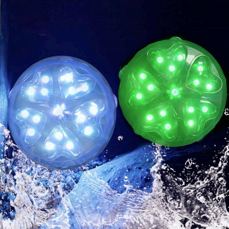 Loewten 2Pcs Underwater LED Light Submersible Swimming Pool Squares ...
